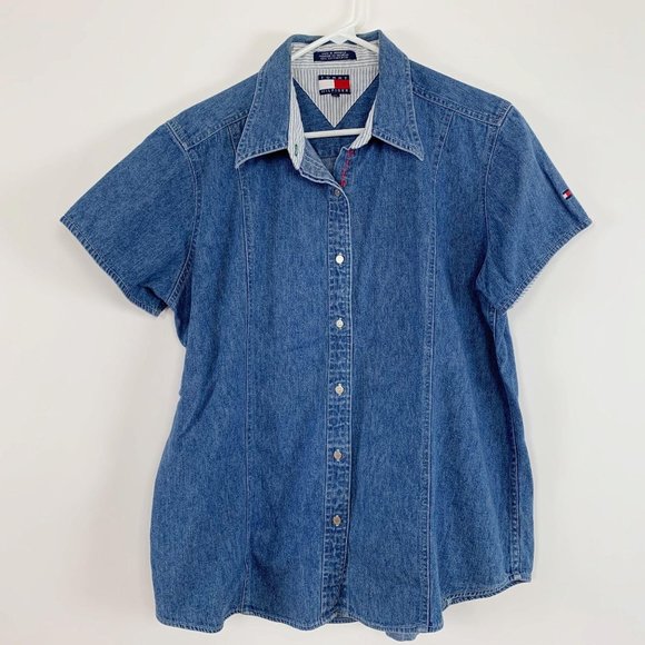 Tommy Hilfiger | Shirts & Tops | Tommy Hilfiger Jeans Girls Button Up ...